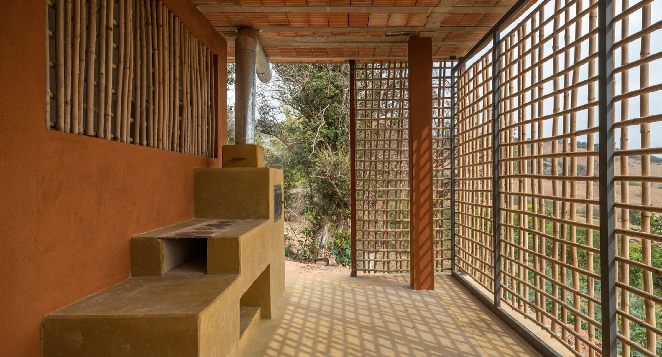 Irregular Bamboo Lattice Wraps This Brazil House On Three Sides ...
